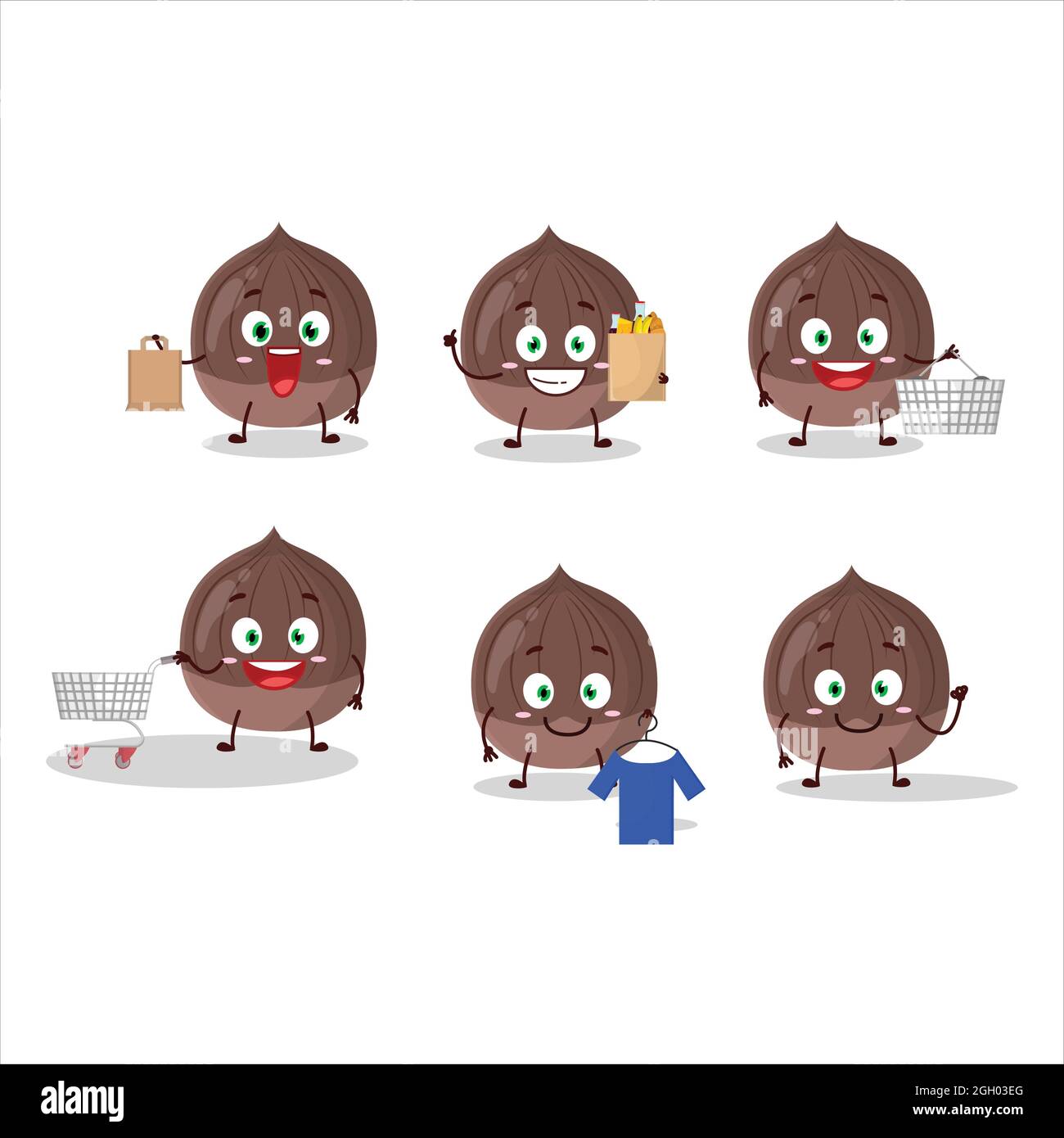 A Rich chestnut mascot design style going shopping. Vector illustration ...