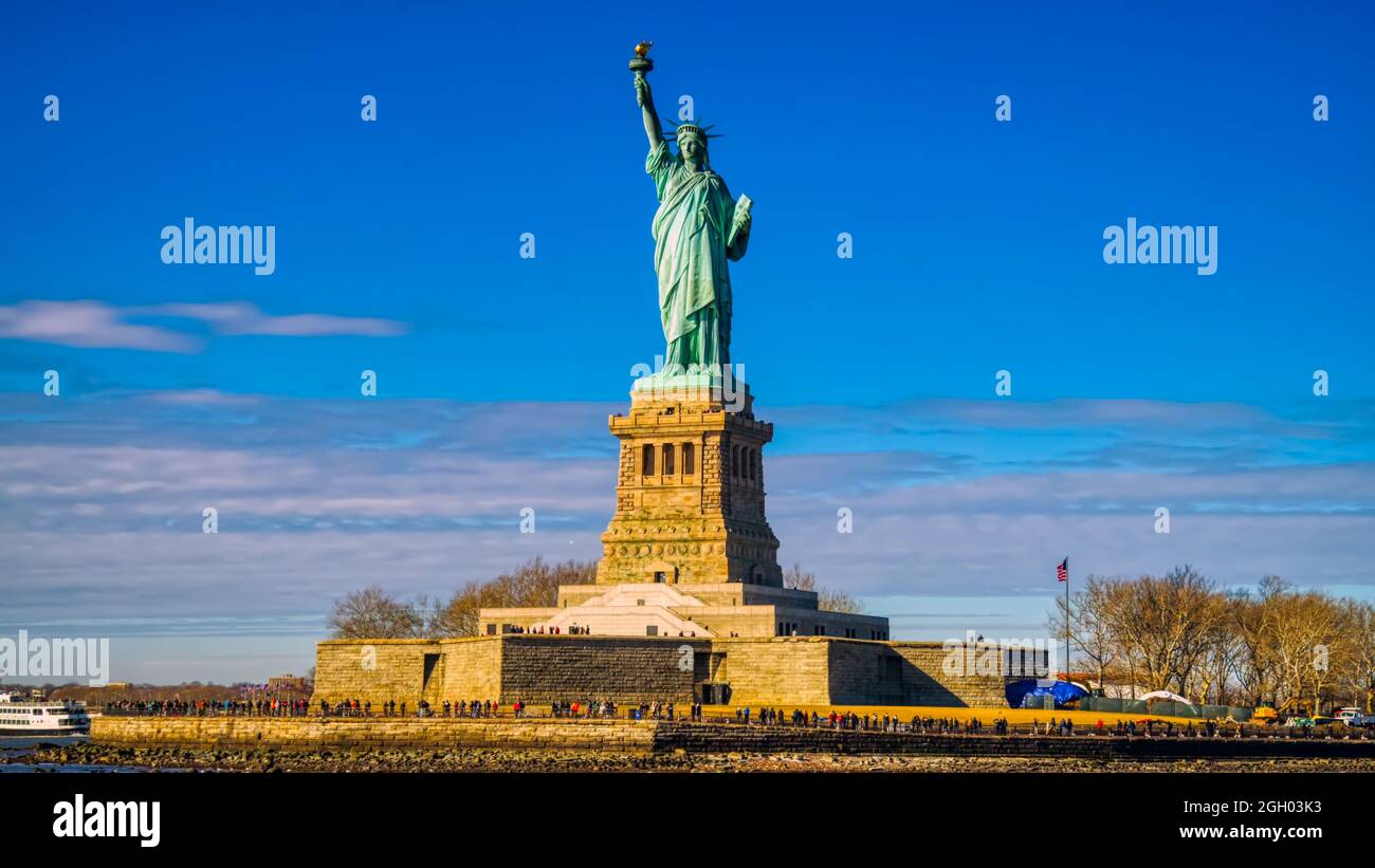 The Statue of Liberty is a colossal neoclassical sculpture on Liberty ...
