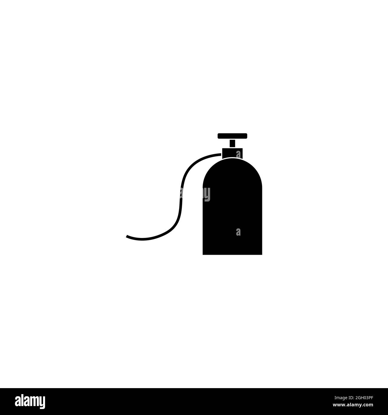 Oxygen Cylinder icon, Gas cylinder tank for all inert and mixed inert ...