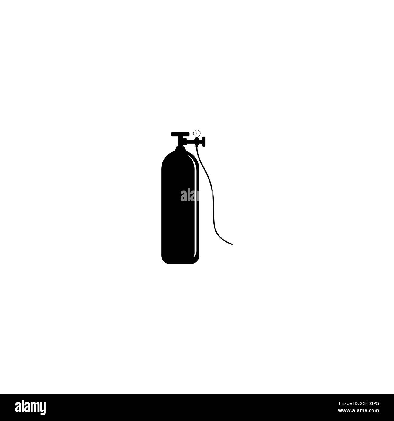 Oxygen Cylinder icon, Gas cylinder tank for all inert and mixed inert ...