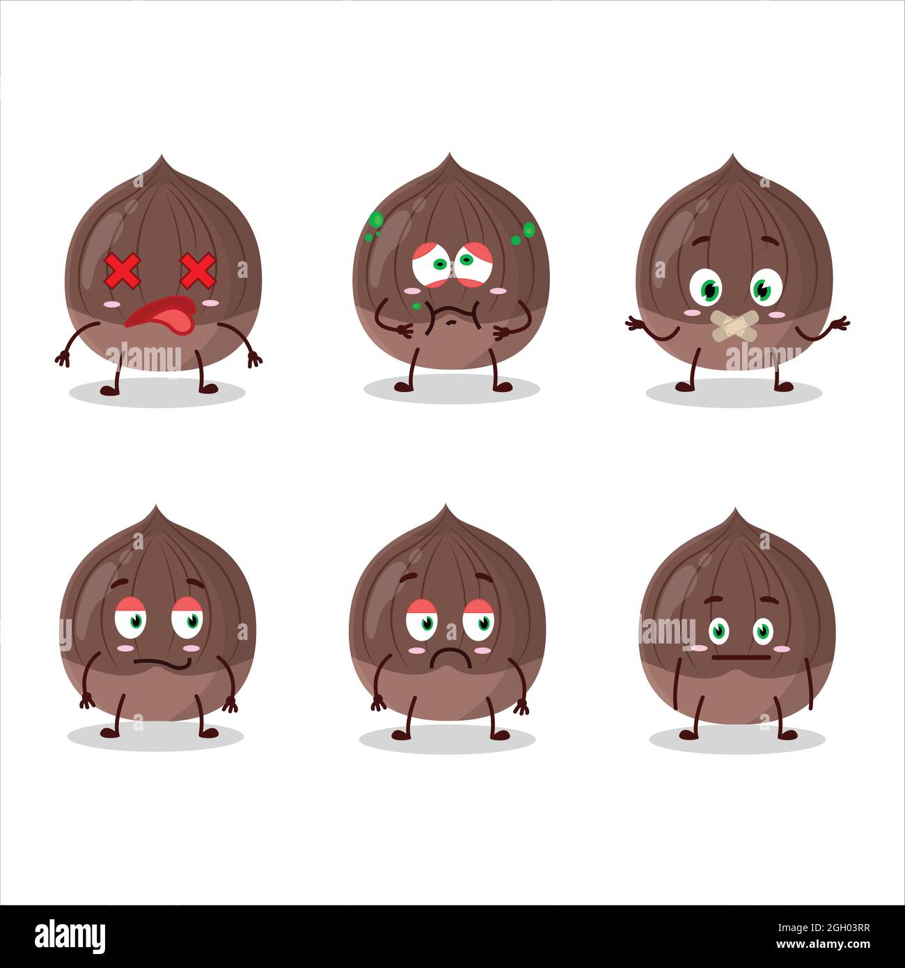 Chestnut cartoon in character with nope expression. Vector illustration ...