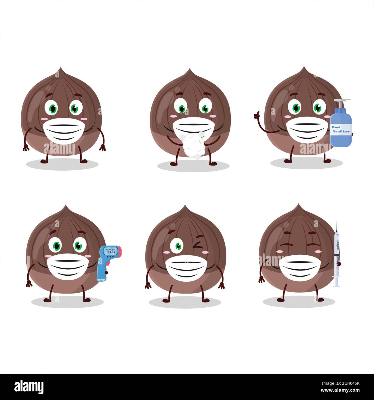 A picture of chestnut cartoon design style keep staying healthy during ...