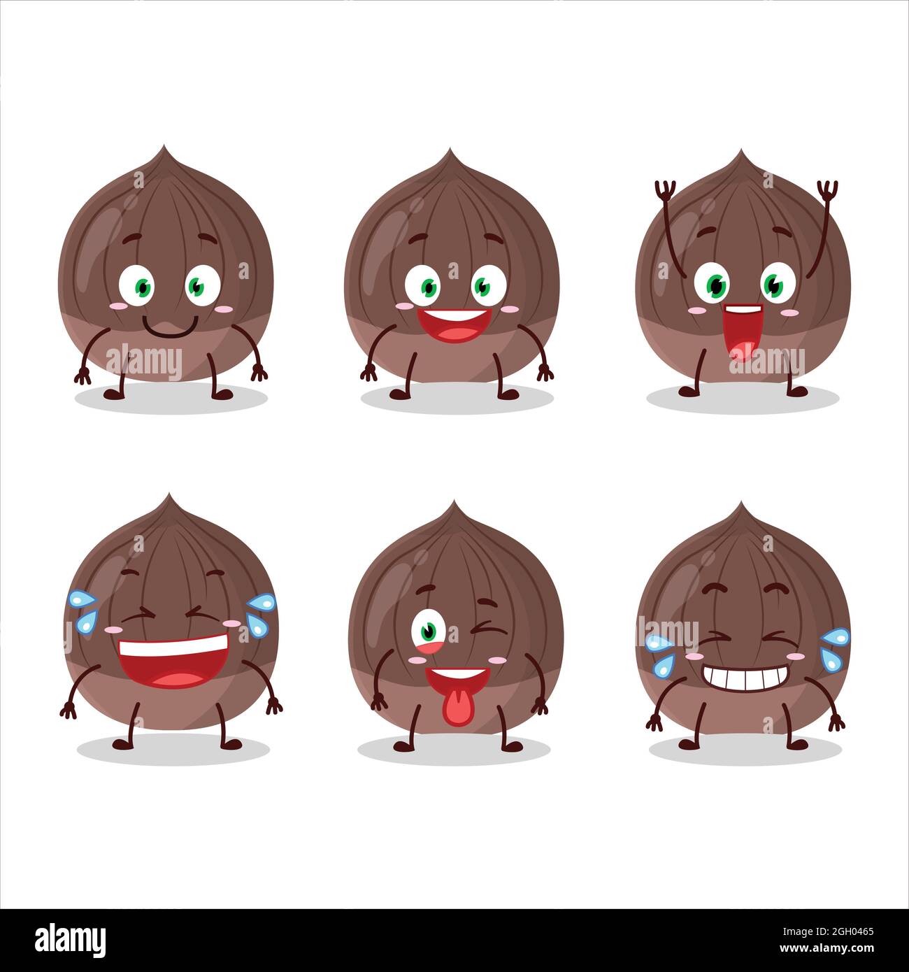 Cartoon character of chestnut with smile expression. Vector ...
