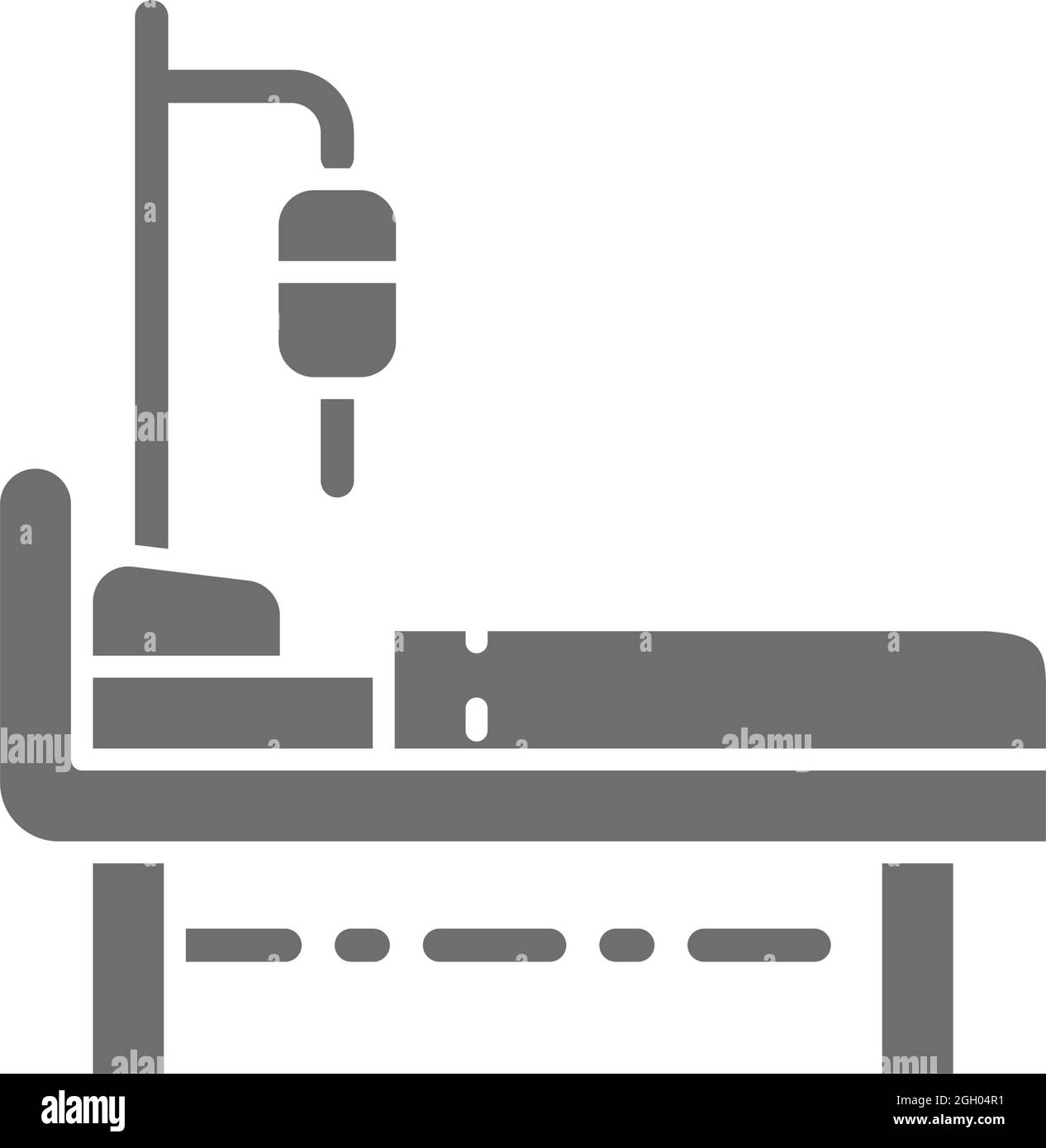 Vector hospital bed with medical equipments, intensive care ...