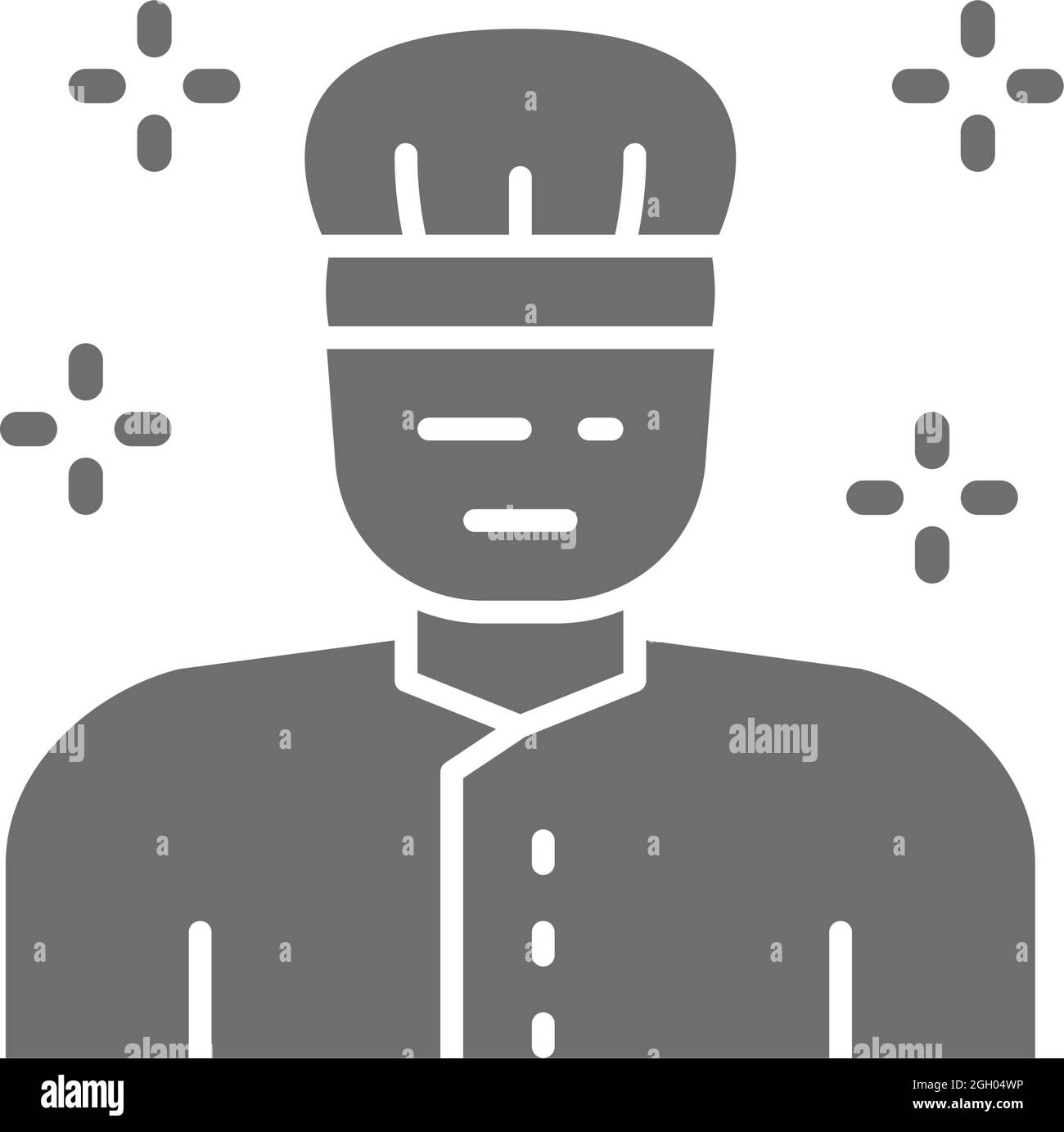 Vector doctor in medical uniform, surgeon in mask grey icon. Symbol and ...