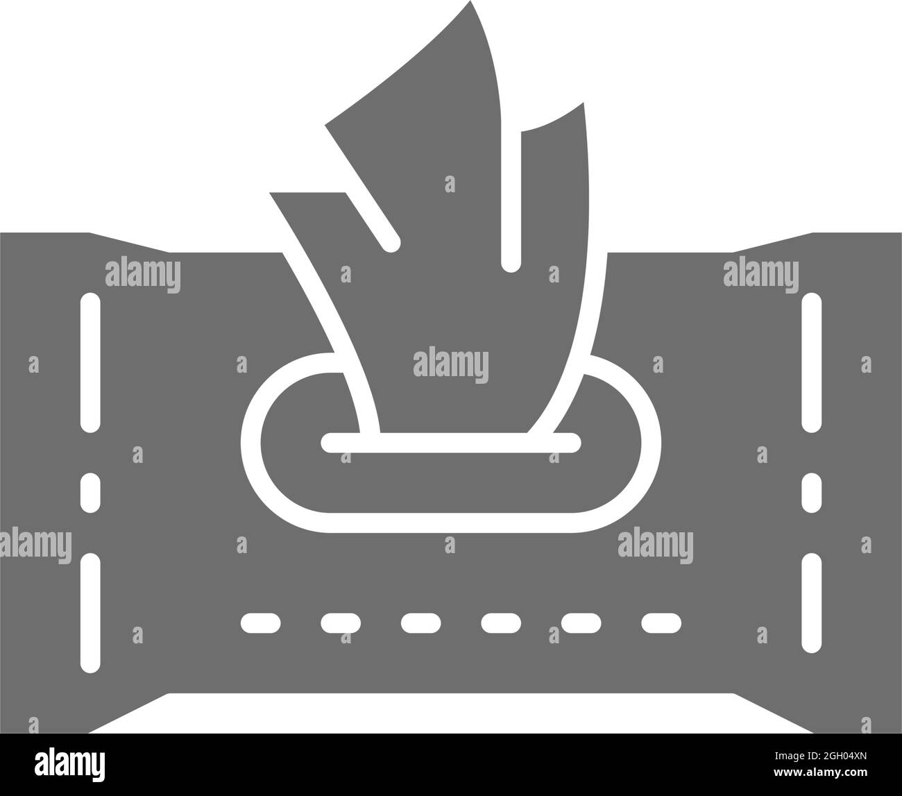 Paper wet wipes grey icon. Isolated on white background Stock Vector ...