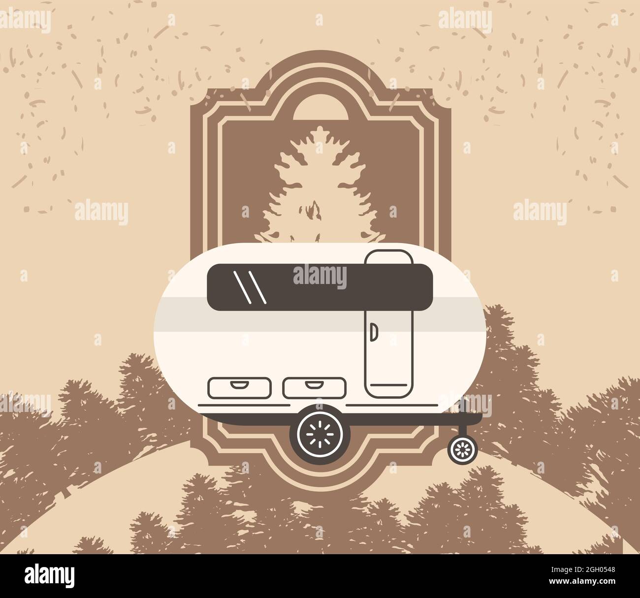 camping camper car poster Stock Vector Image & Art - Alamy