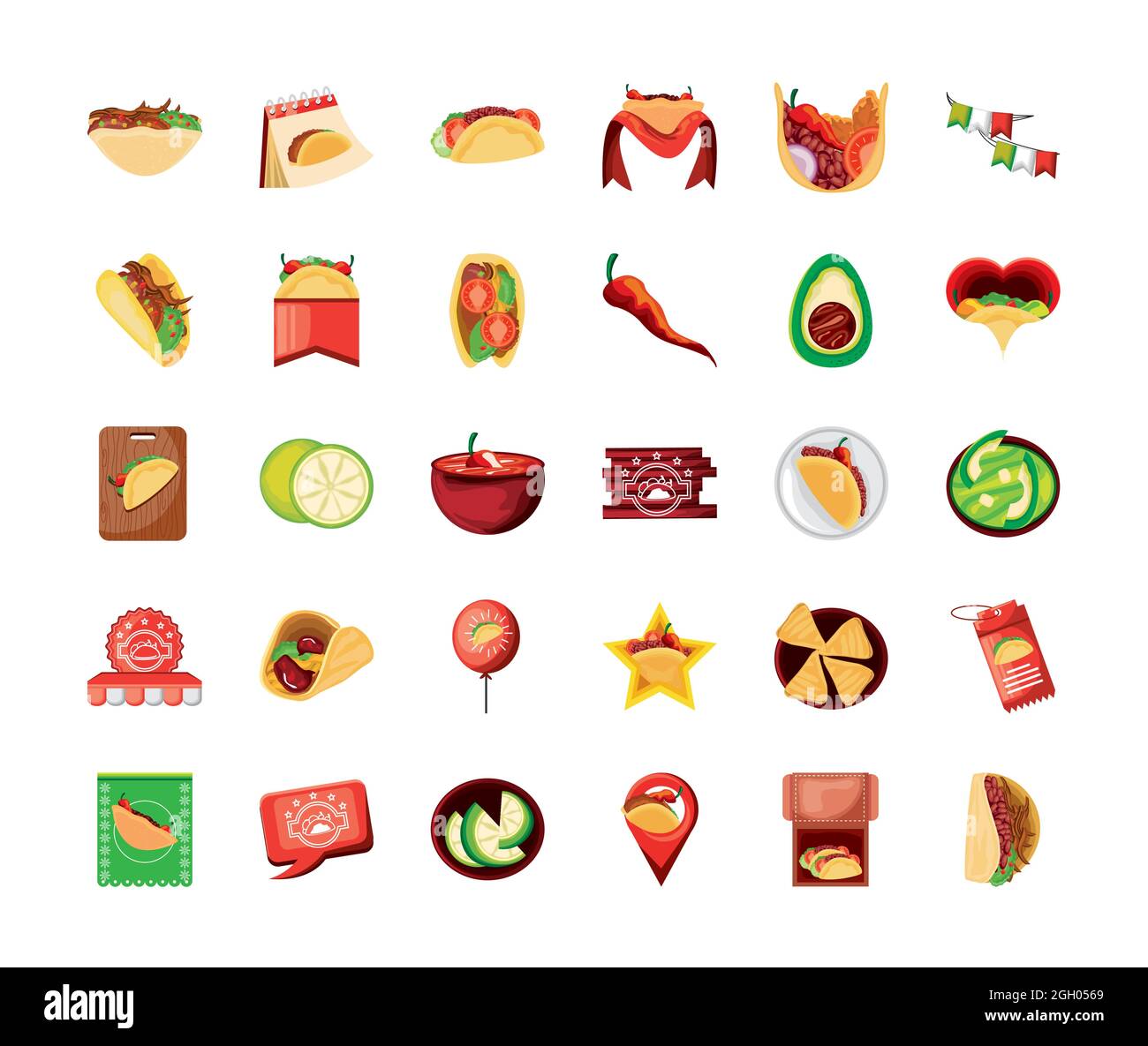 taco day icon set Stock Vector Image & Art - Alamy