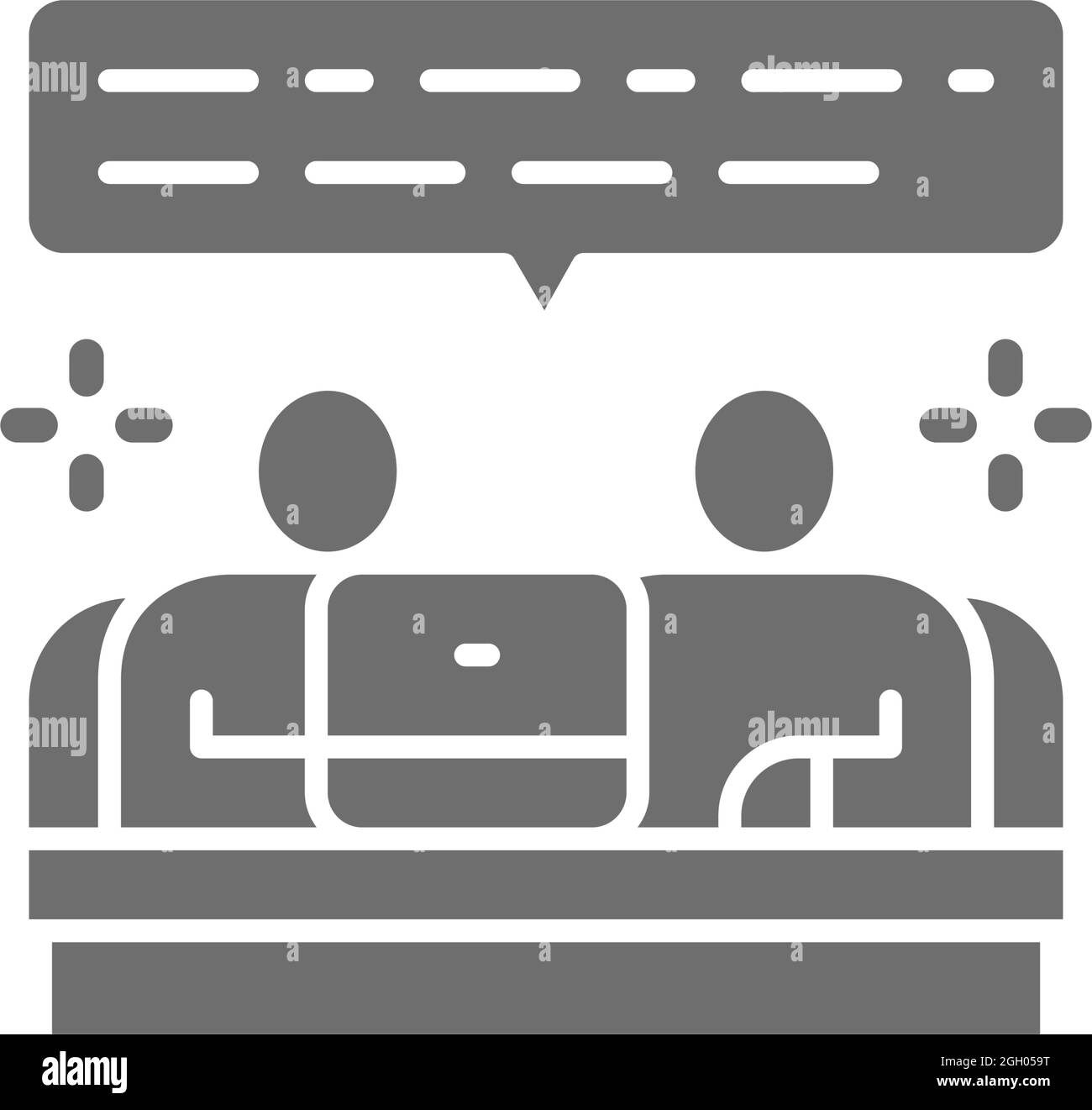 Teamwork, team communication grey icon. Isolated on white background ...