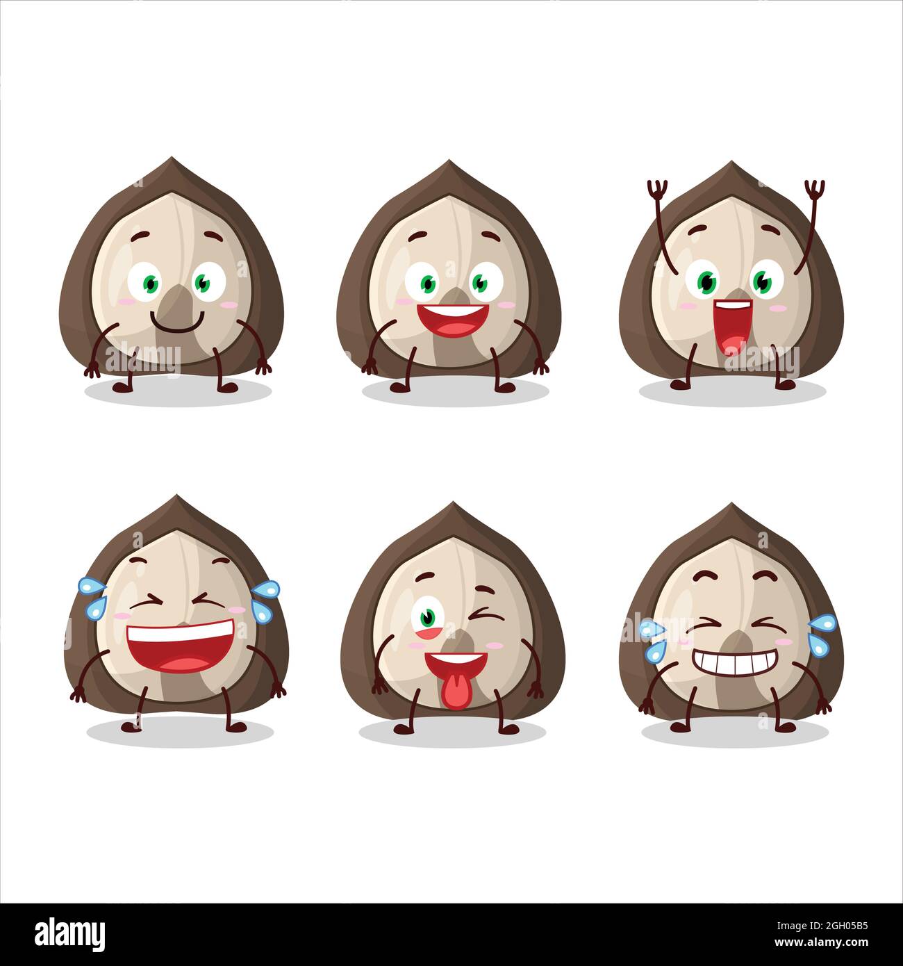 Cartoon character of manchurian walnut with smile expression. Vector ...