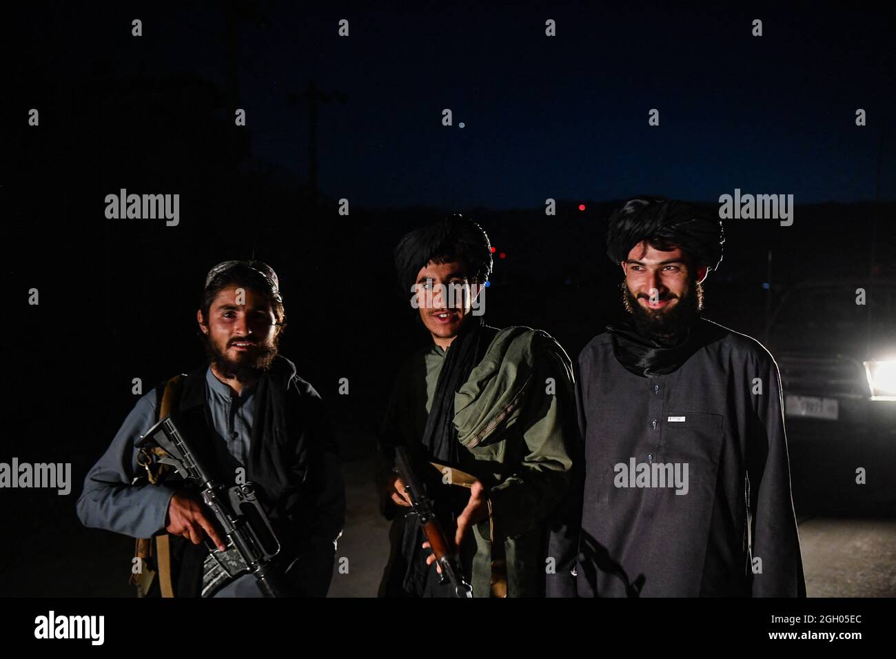 Taliban patrol in Bagram air base on September 1, 2021. Bagram, the ...