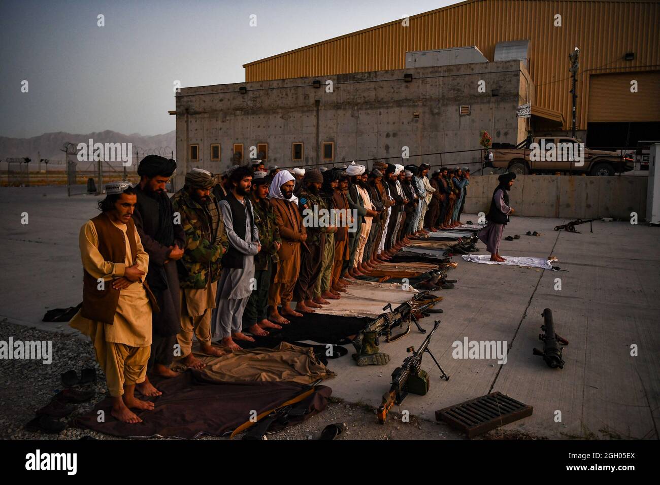 Taliban patrol in Bagram air base on September 1, 2021. Bagram, the ...