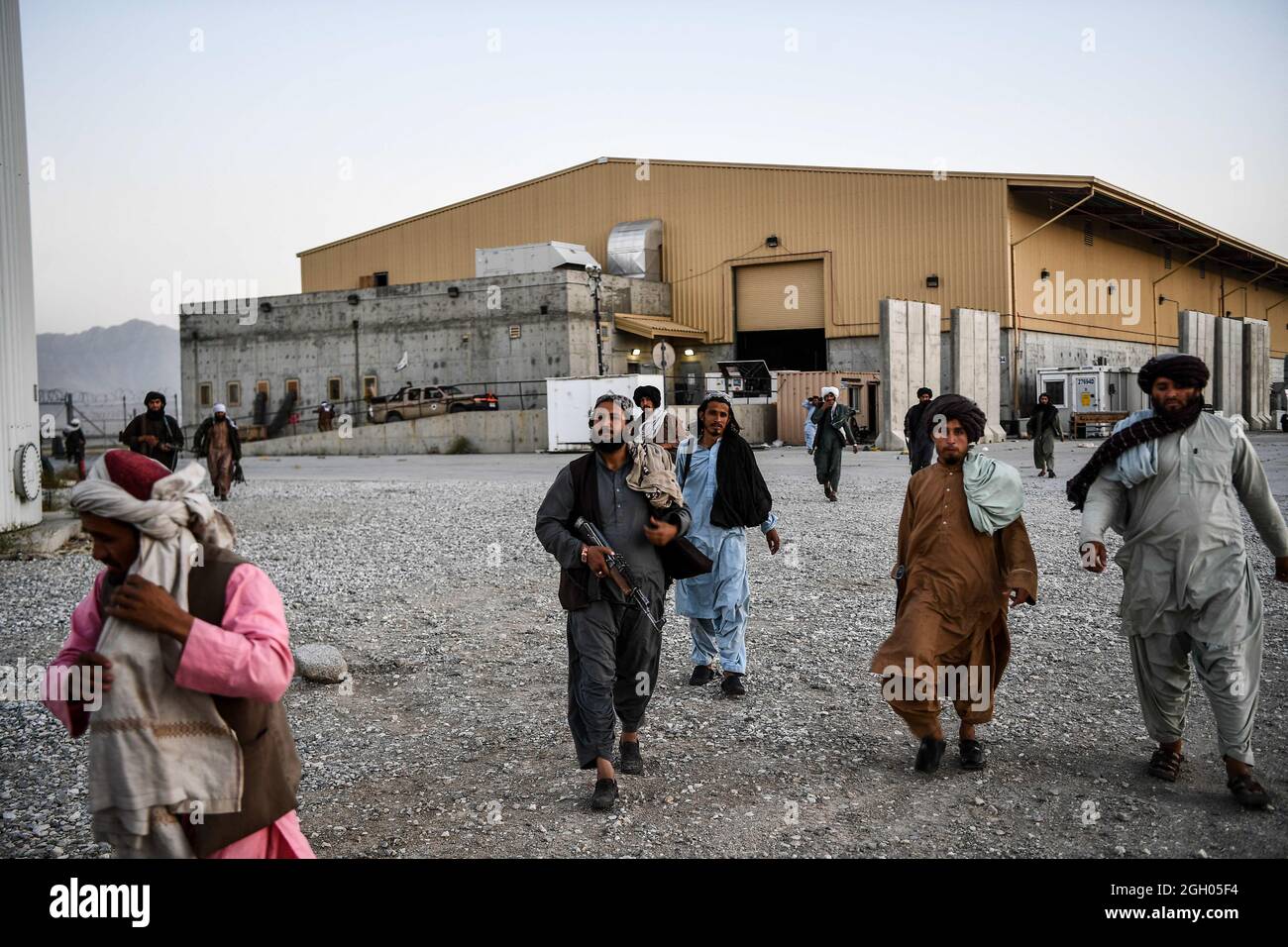 Taliban patrol in Bagram air base on September 1, 2021. Bagram, the ...