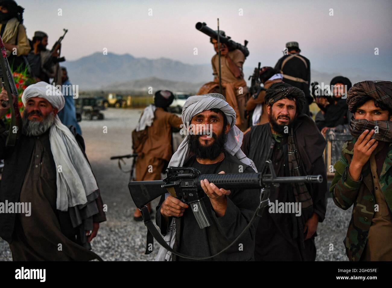 Taliban patrol in Bagram air base on September 1, 2021. Bagram, the ...