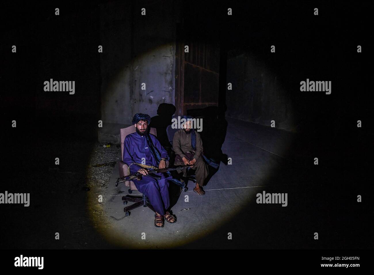 Taliban patrol in Bagram air base on September 1, 2021. Bagram, the ...