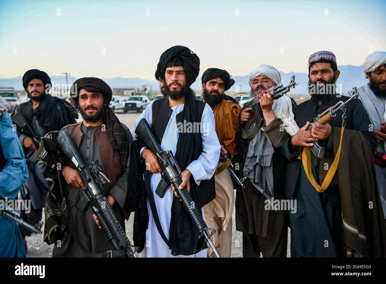 Taliban patrol in Bagram air base on September 1, 2021. Bagram, the ...