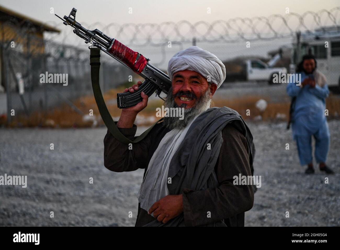Taliban patrol in Bagram air base on September 1, 2021. Bagram, the ...