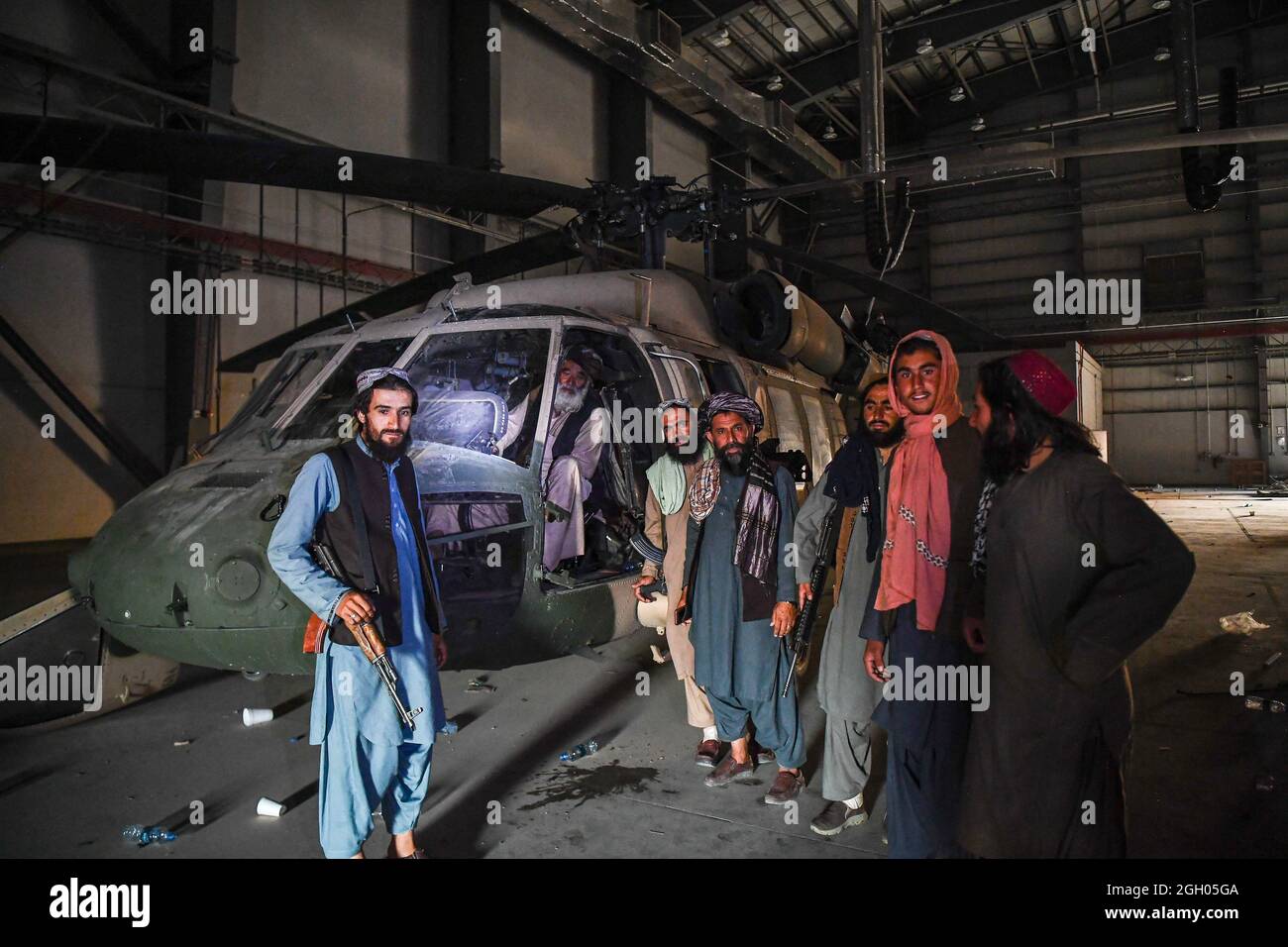 Taliban patrol in Bagram air base on September 1, 2021. Bagram, the ...