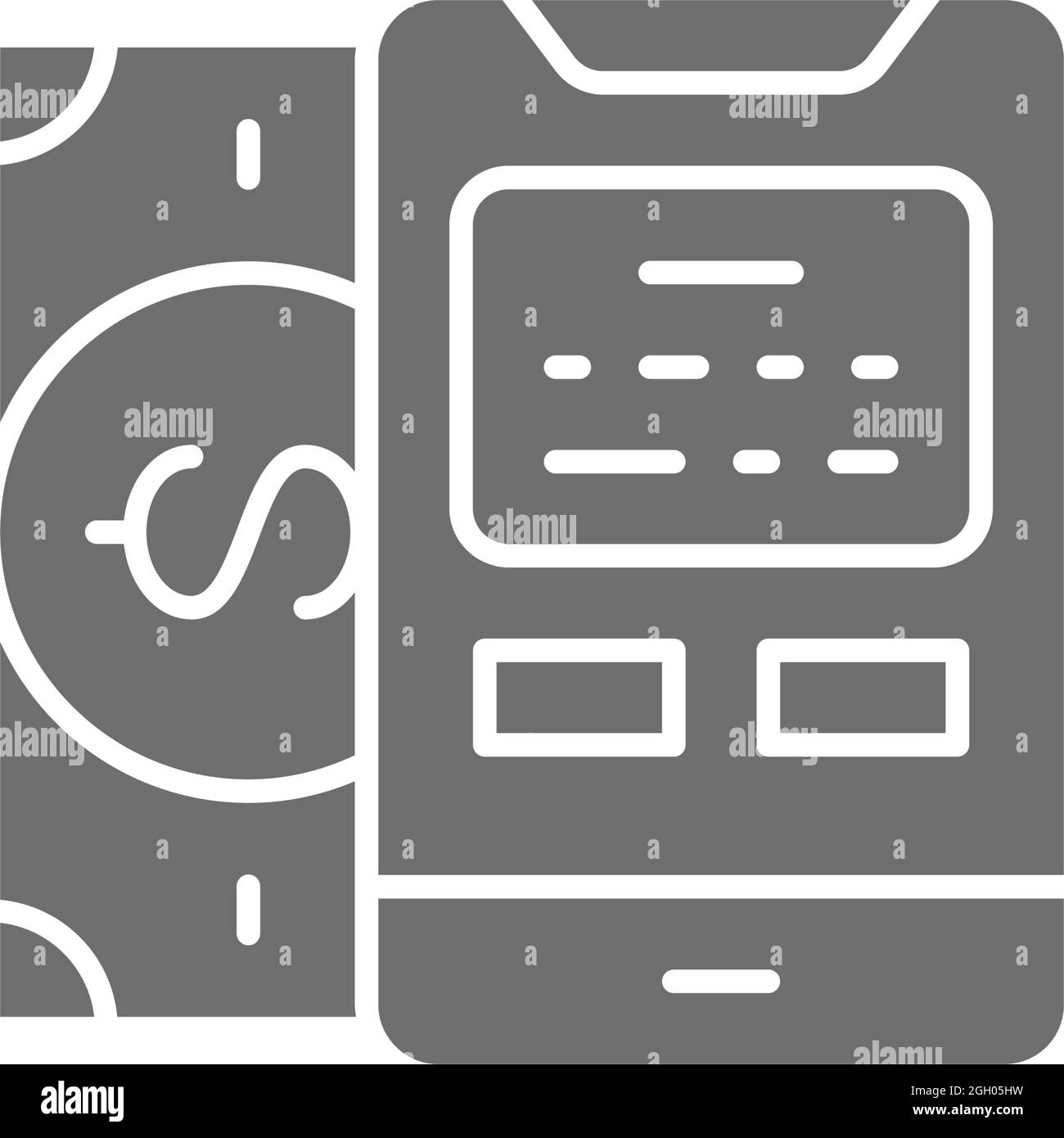 Payments methods, POS terminal, banking, credit card grey icon Stock ...