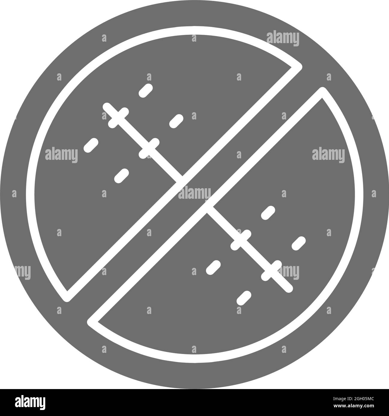 Forbidden sign with a medical seam, without surgical sutures grey icon ...