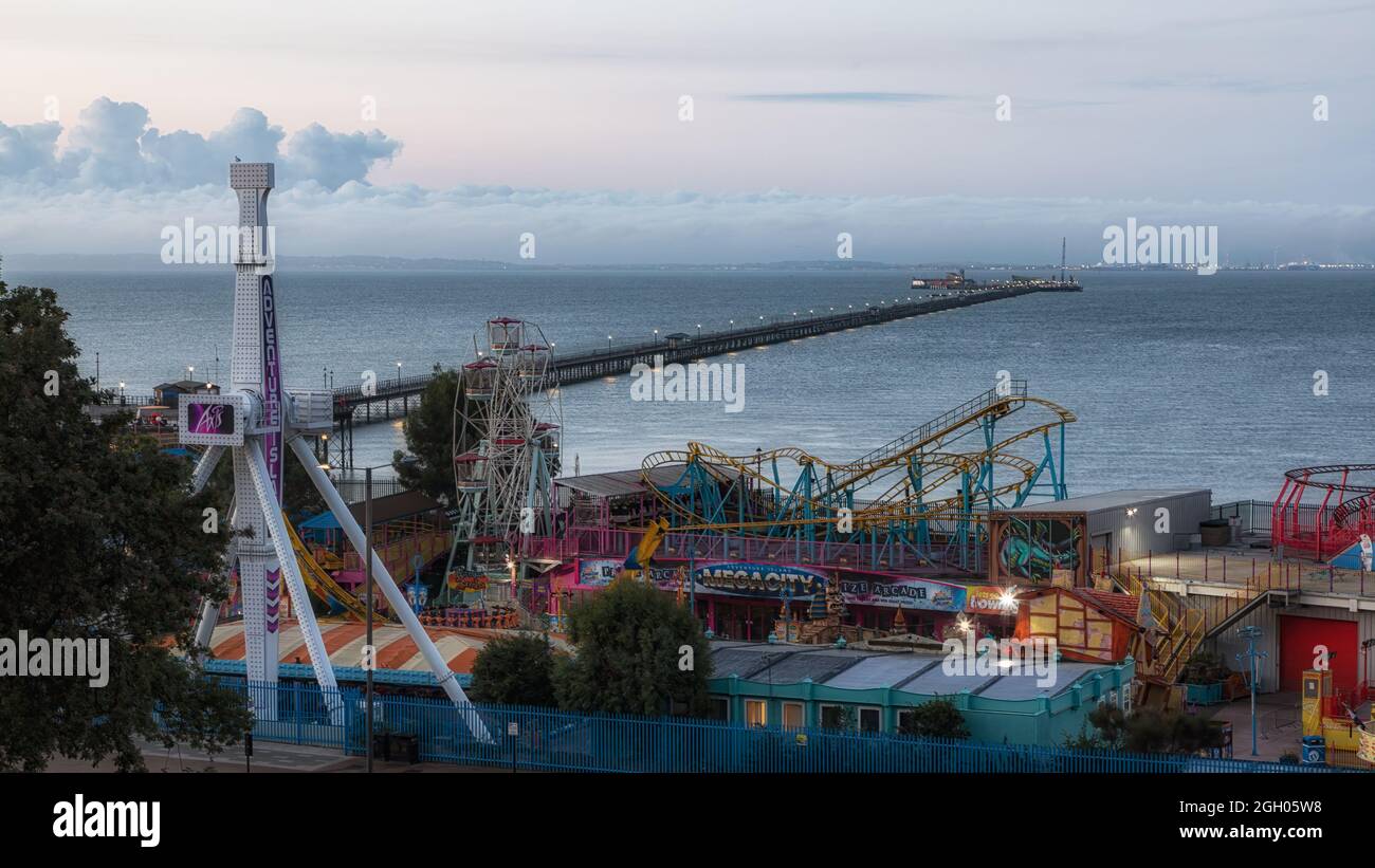 SOUTHEND-ON-SEA, ESSEX, UK - AUGUST 29, 2021: View view of Southend ...