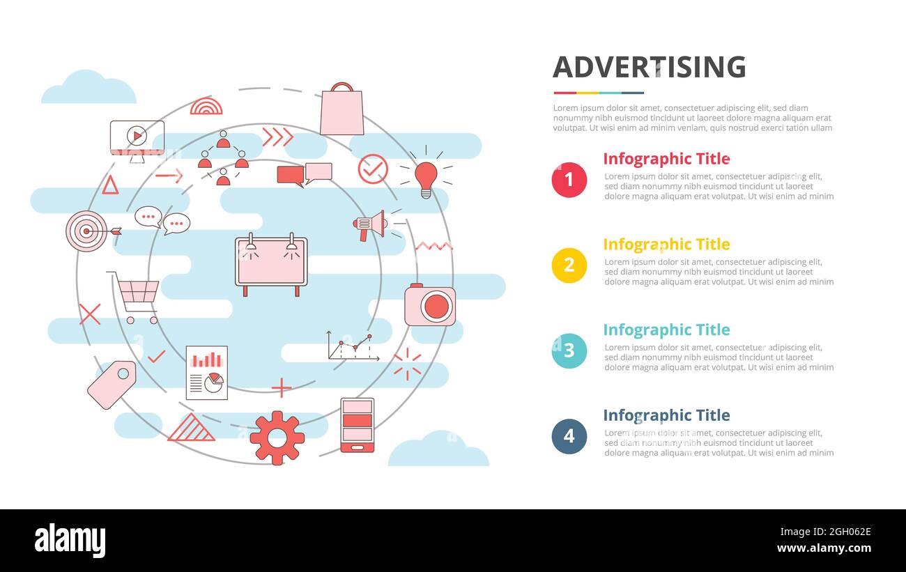 business advertising concept for infographic template banner with four ...