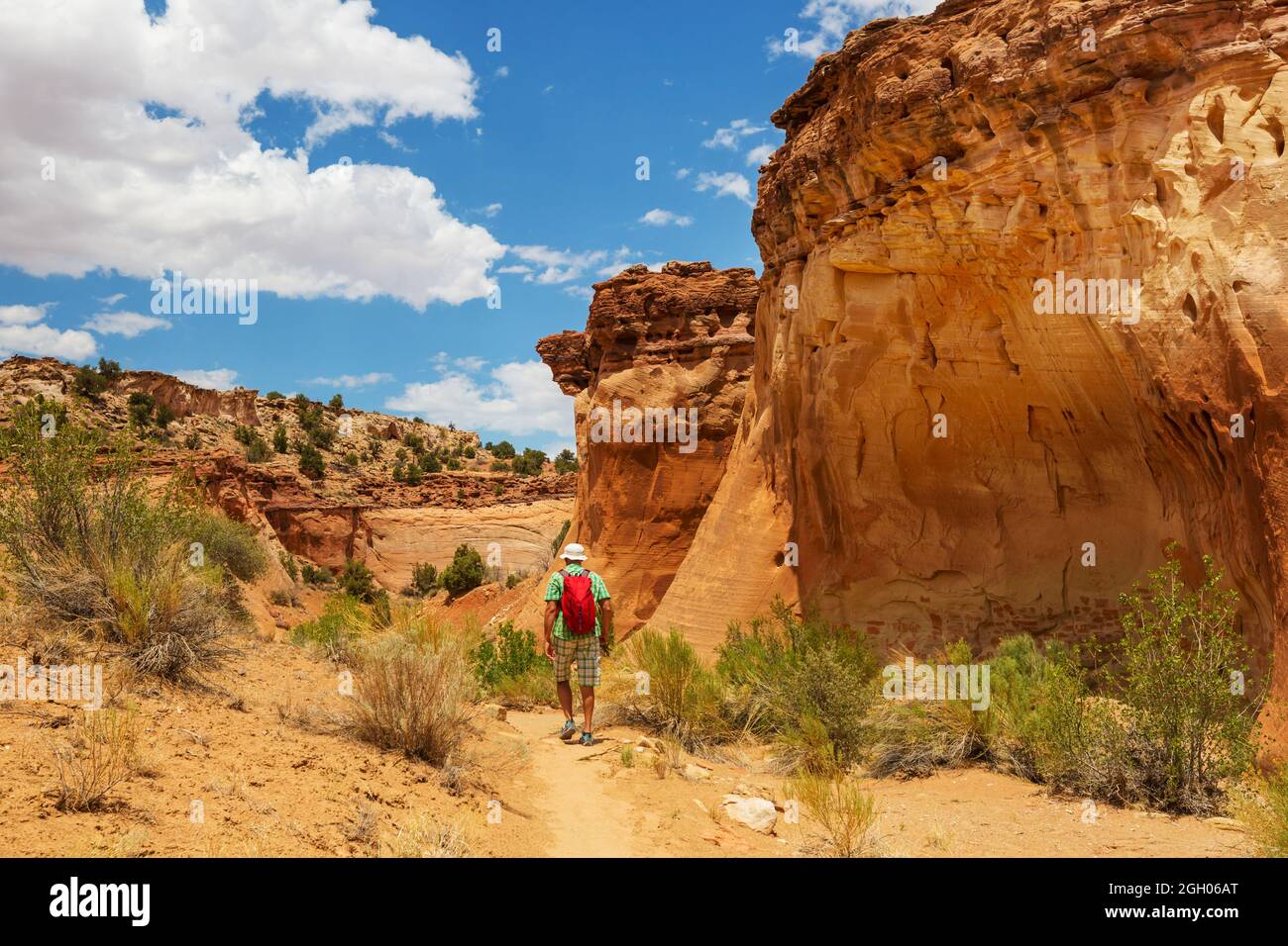 Hike in the Utah mountains. Hiking in unusual natural landscapes ...