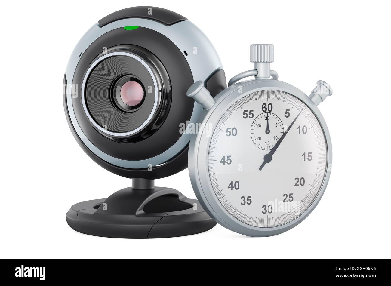 Stopwatch with webcam, 3D rendering isolated on white background Stock ...
