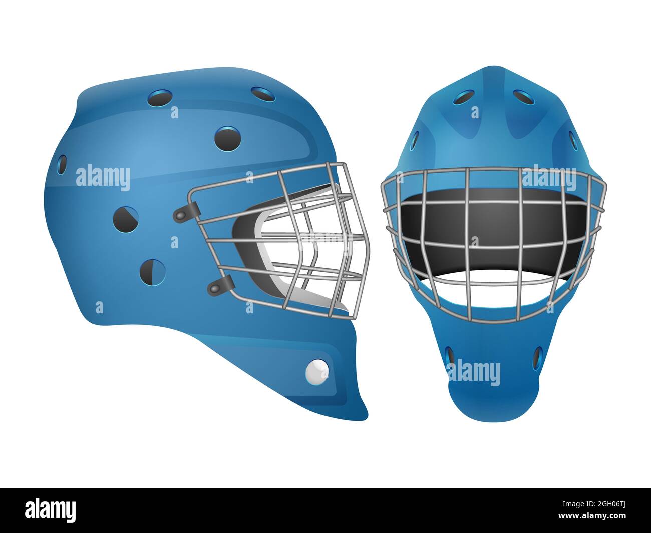 Hockey goalie mask set on a white background. Vector illustration Stock ...