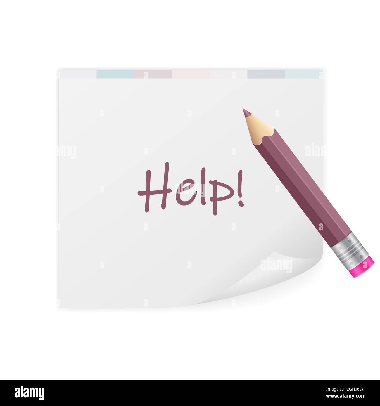 Notepad help text on a white background. Vector illustration Stock ...
