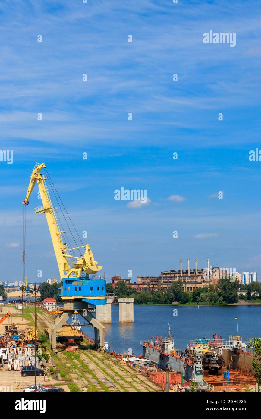 River cargo port in Kiev, Ukraine Stock Photo - Alamy