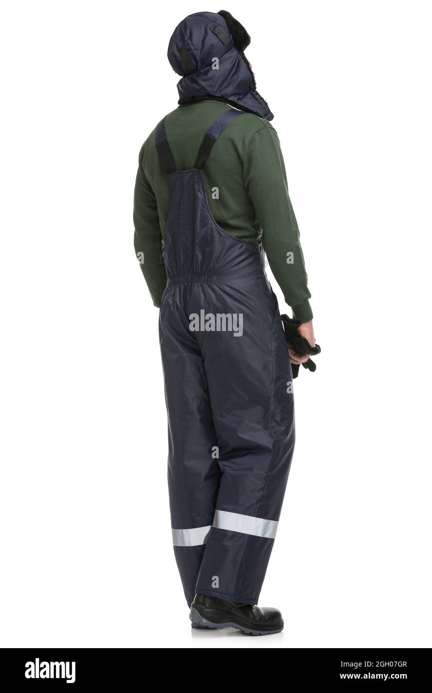 Man in work overalls Cut Out Stock Images & Pictures - Alamy