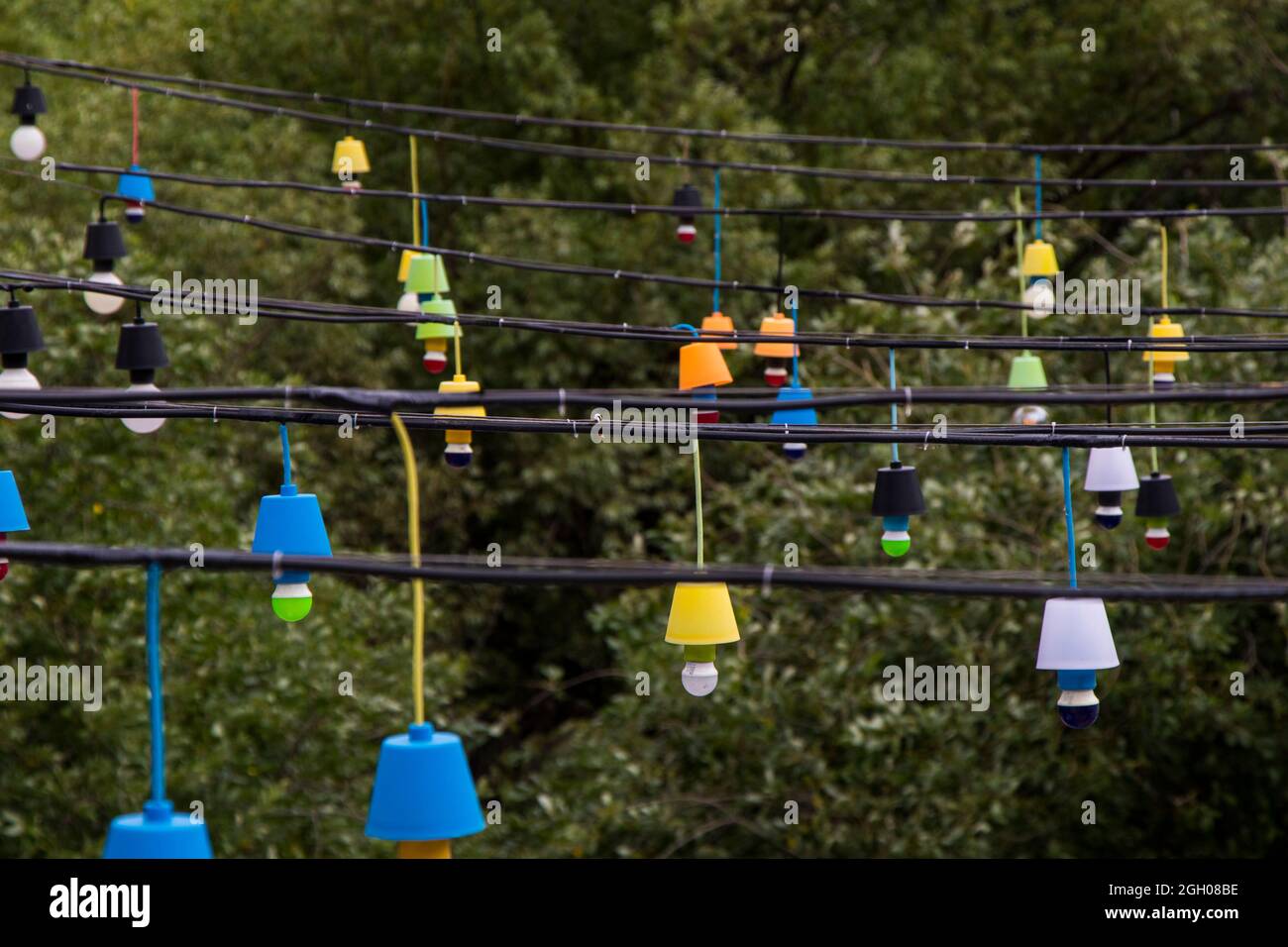 Outdoor yard light bulb, colorful Stock Photo - Alamy