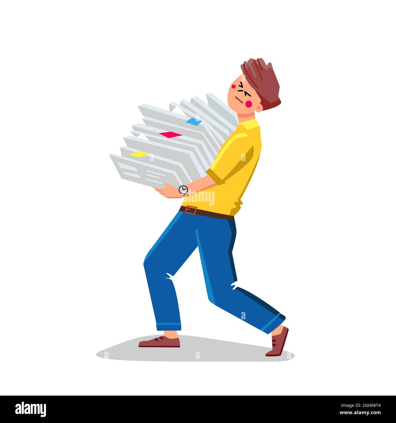 Stack files busy office paperwork Cut Out Stock Images & Pictures - Alamy