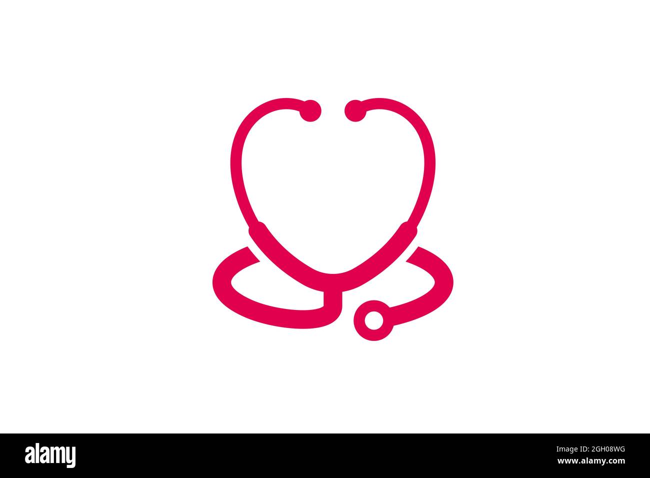 Stethoscope icon with heart shape. Health and medicine symbol Stock ...