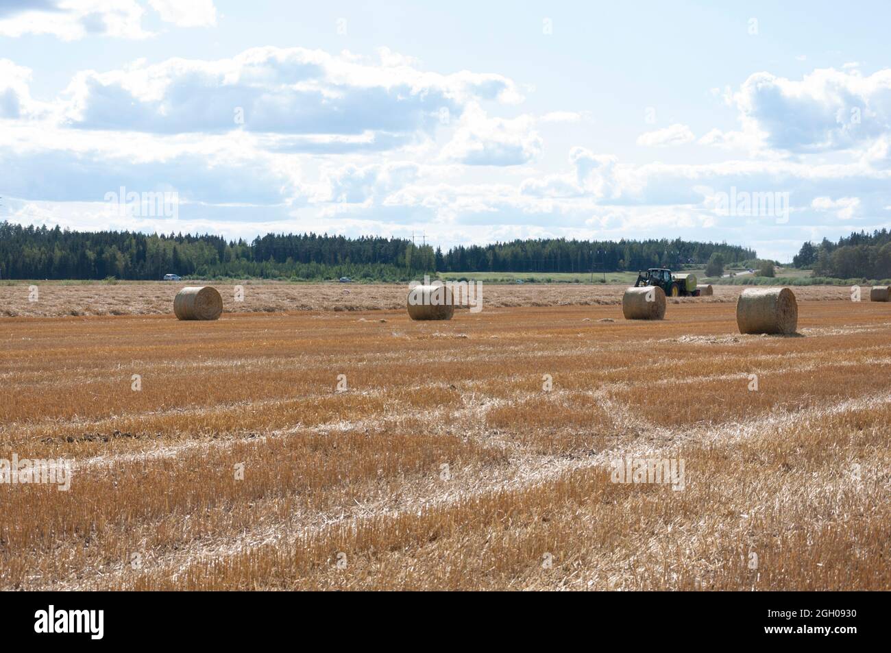 Baling Straw Vammala Finlandrye Stock Photo - Alamy