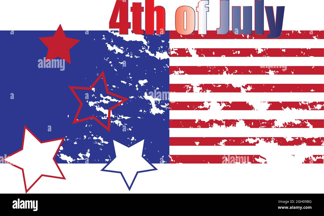 Fourth of July. Fourth of July celebration simple illustration. USA ...