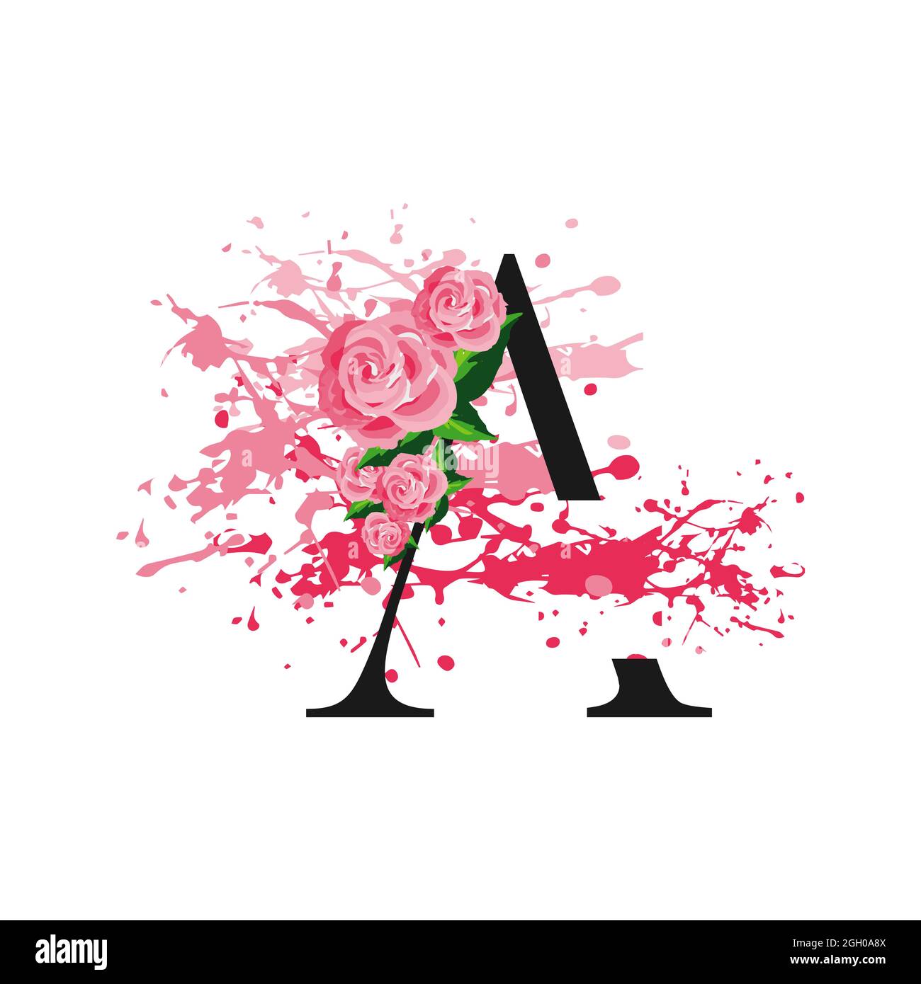 simply beauty initial A rose letter logo vector illustration for ...