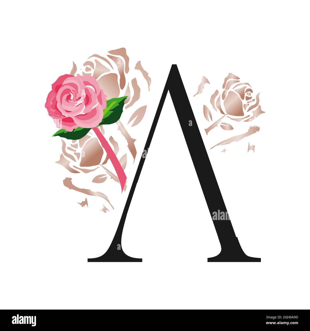 simply beauty initial A rose letter logo vector illustration for ...