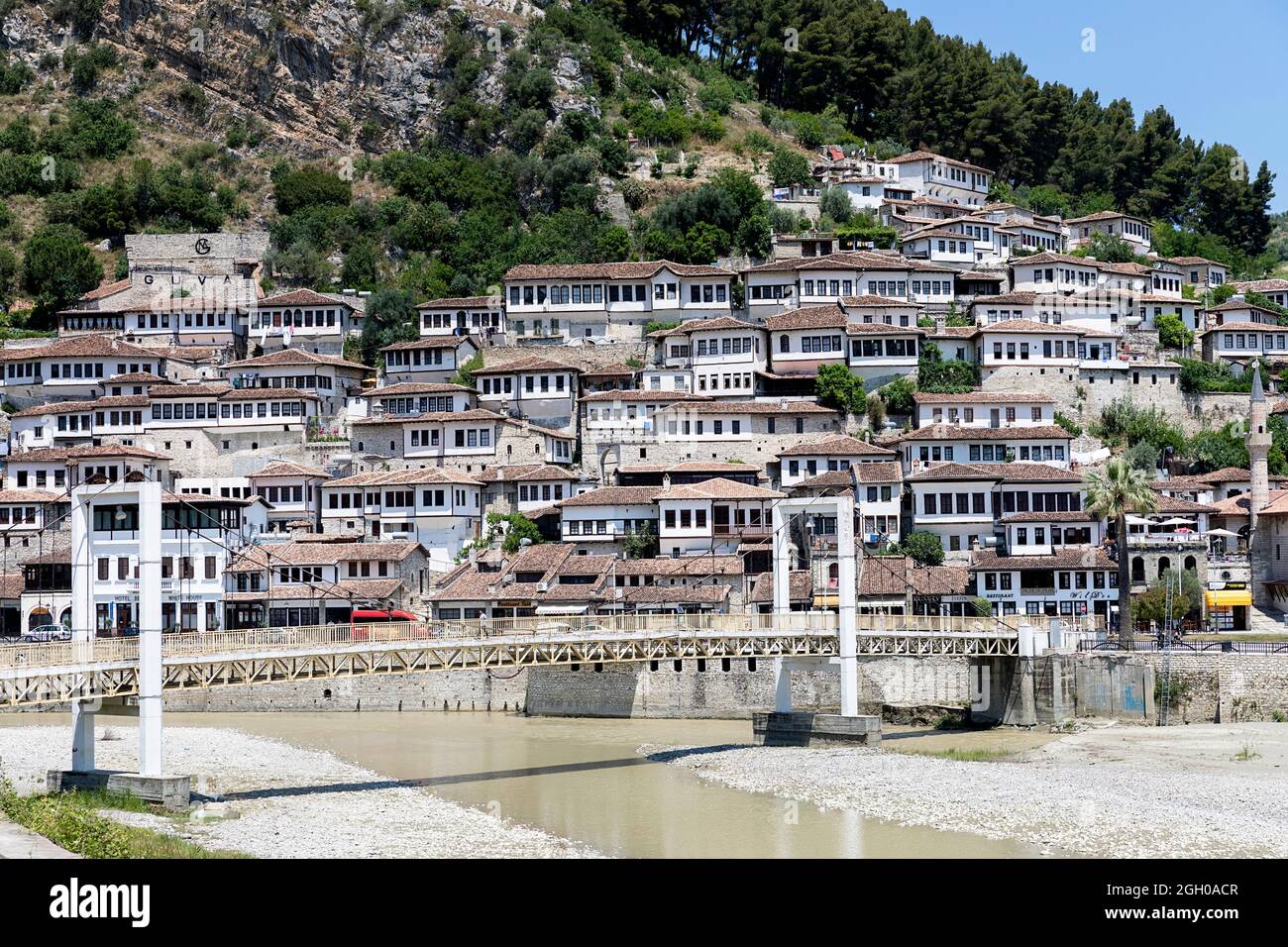 Traditional balkan houses in historic old town of berat albania Stock ...