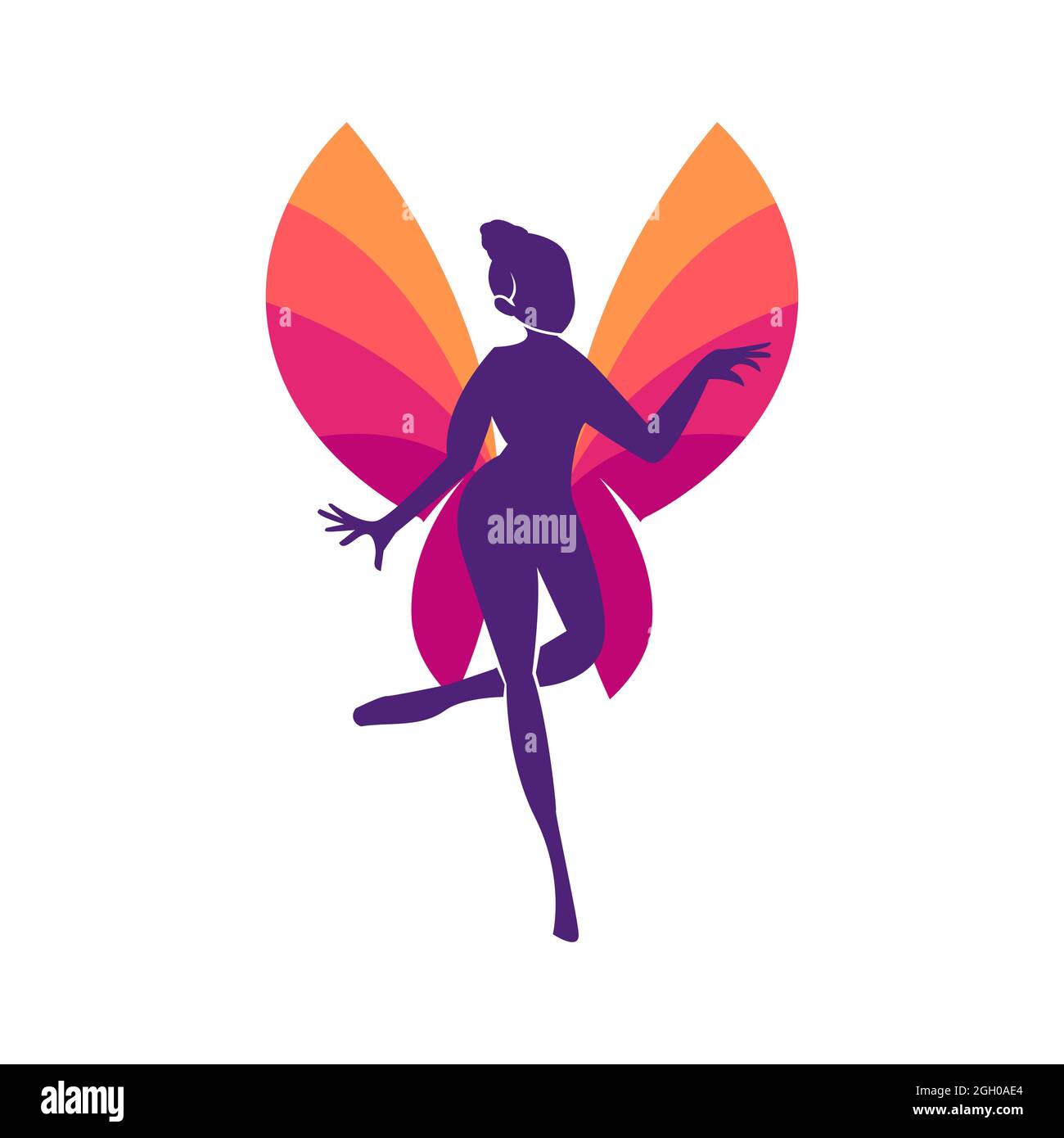 new creative cute little fairy logo vector design vector illustration ...