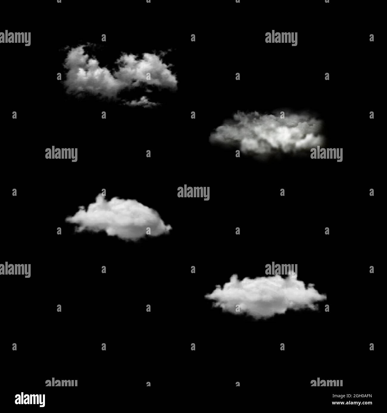 Vector set of realistic isolated cloud on the transparent background ...
