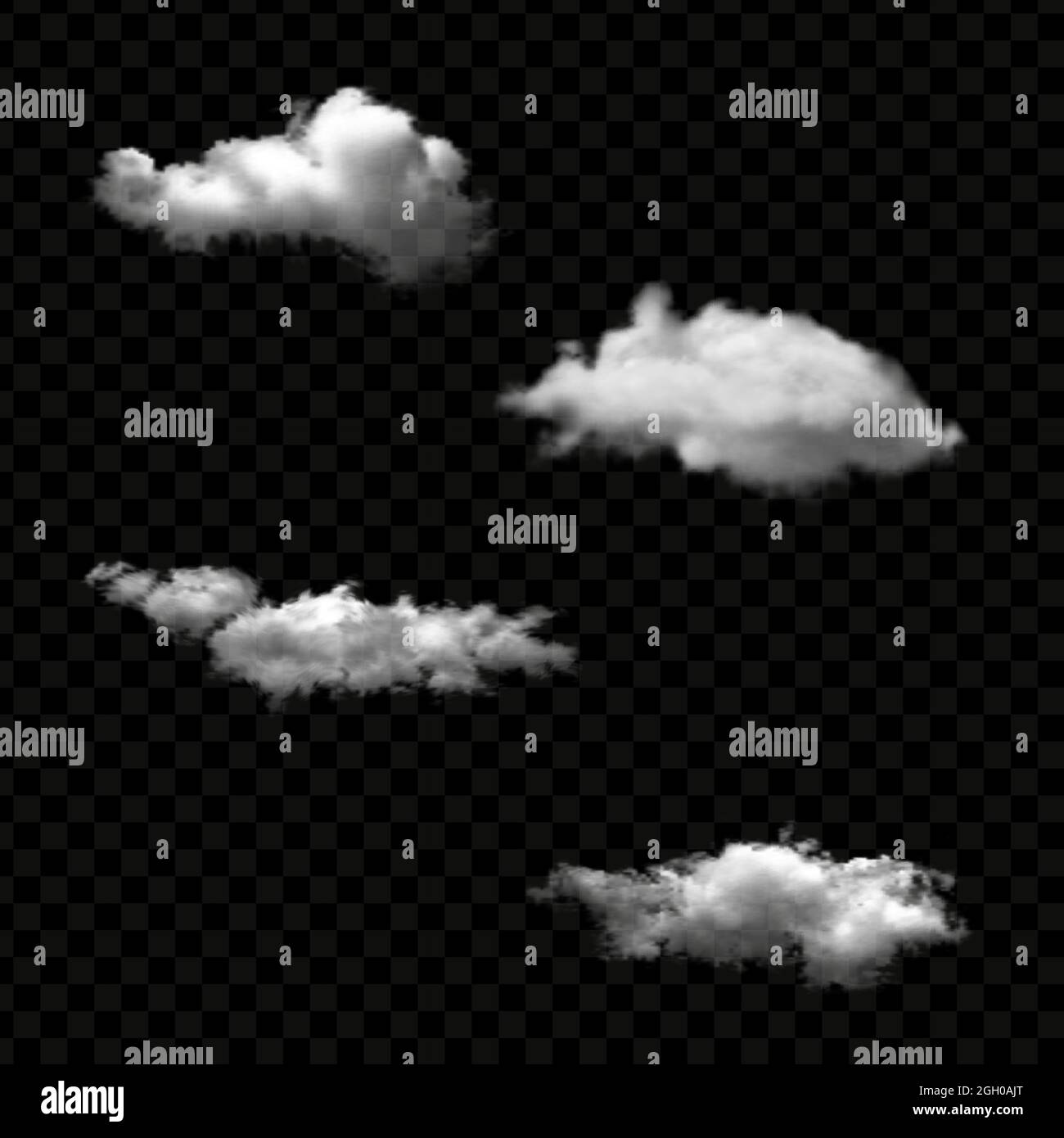 Vector set of realistic isolated cloud on the transparent background ...
