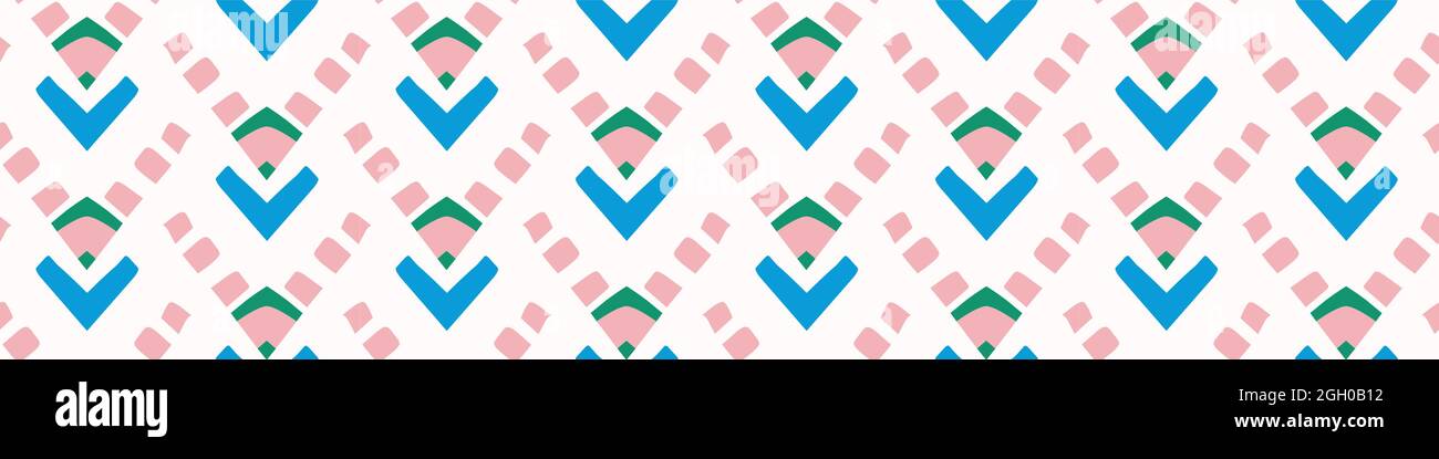 Playful fresh doodle geo shape seamless border. Modern trendy minimal ...