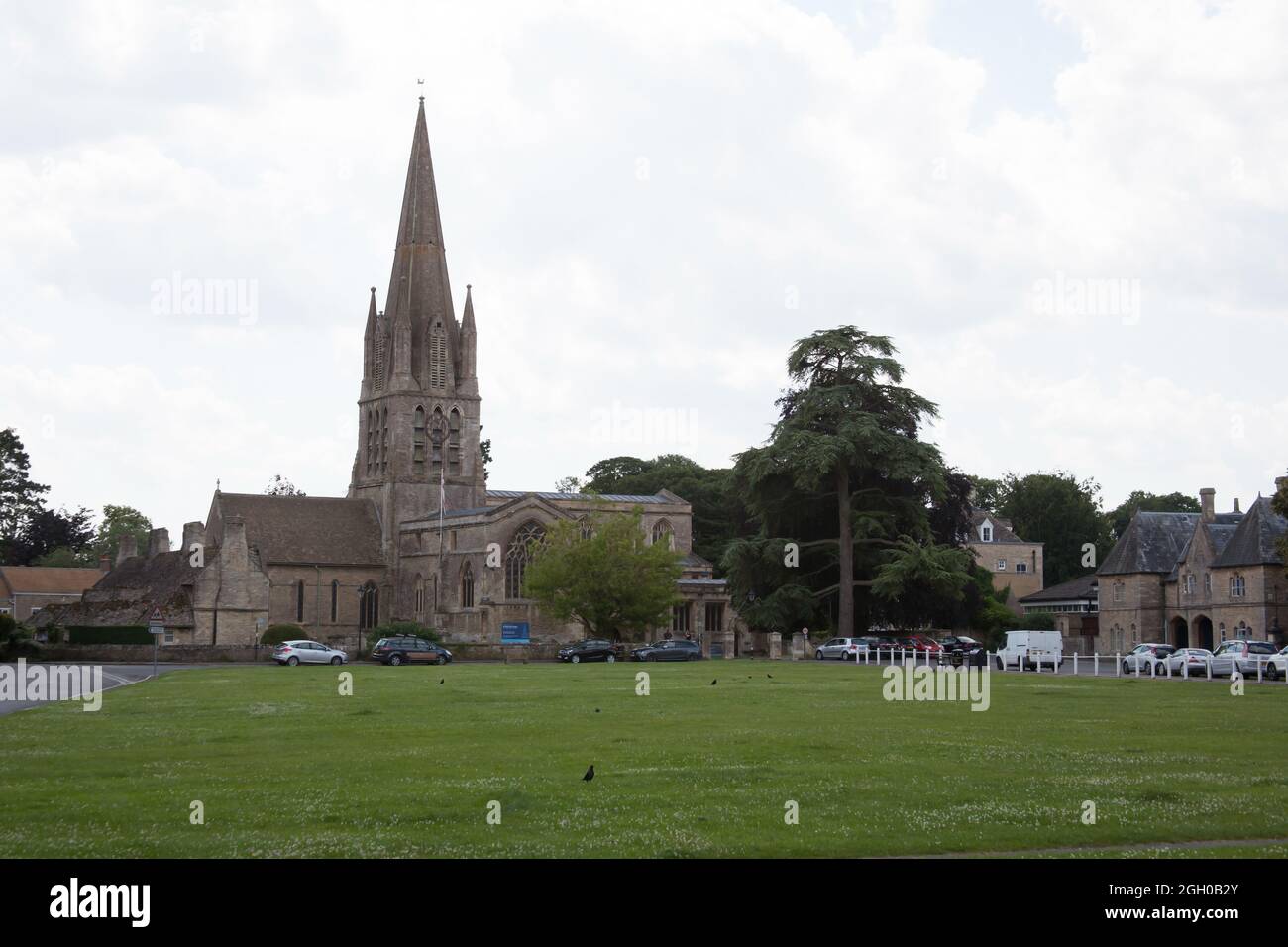 Views of ST Mary's Church and Church Green in Witney, Oxford Stock ...