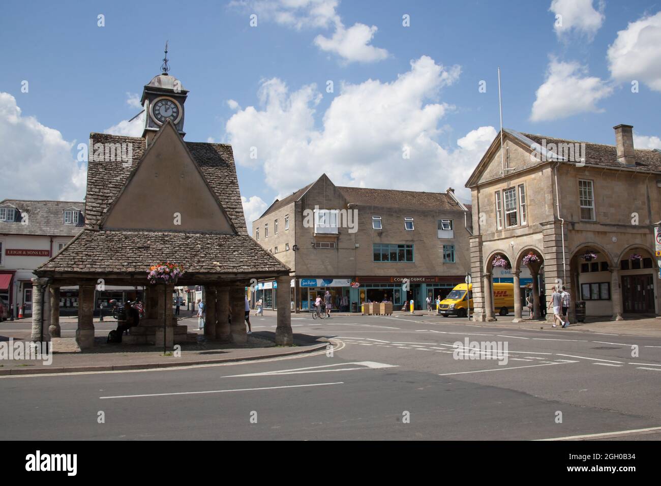 Views of the Witney Clock Tower and Witney Town Council Buildings at ...