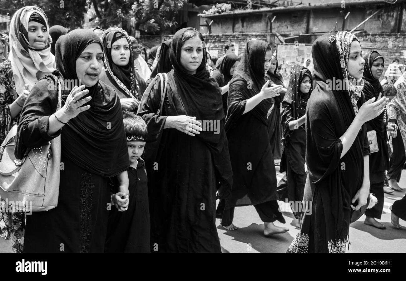 Yearly calm procession of Shia Muslims. Every year they celebrate this ...