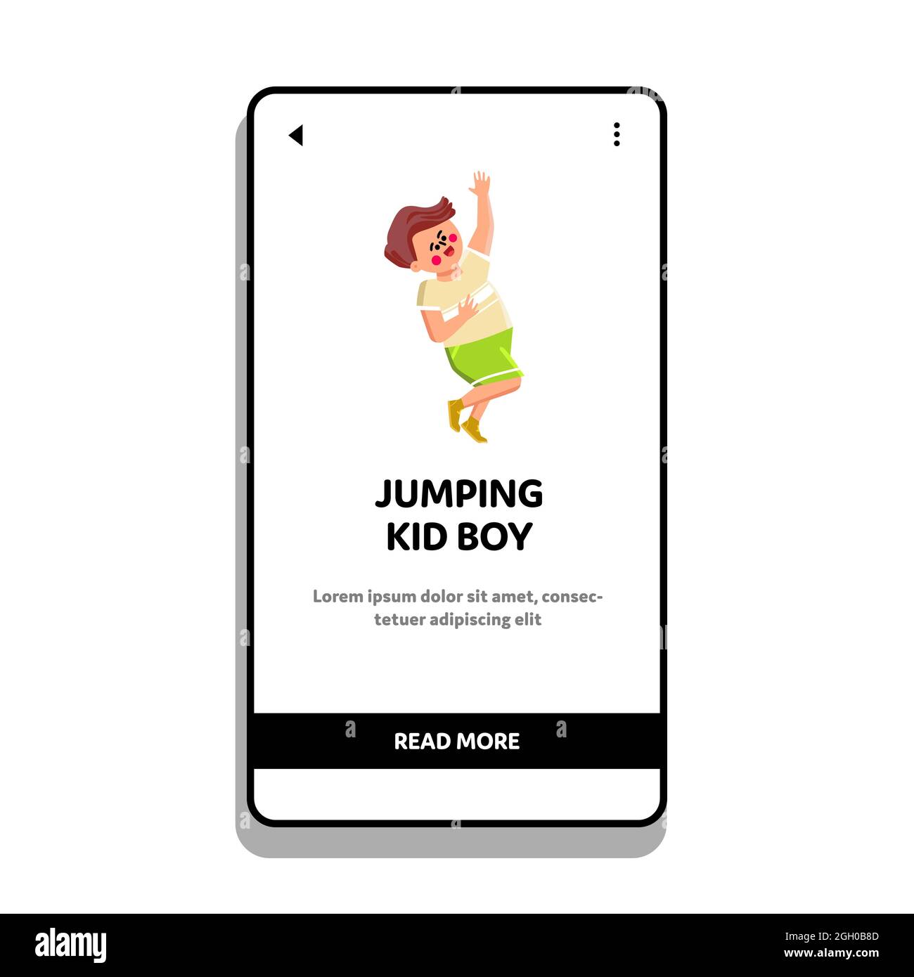Jumping Kid Boy Enjoy With Happy Emotion Vector Stock Vector Image ...