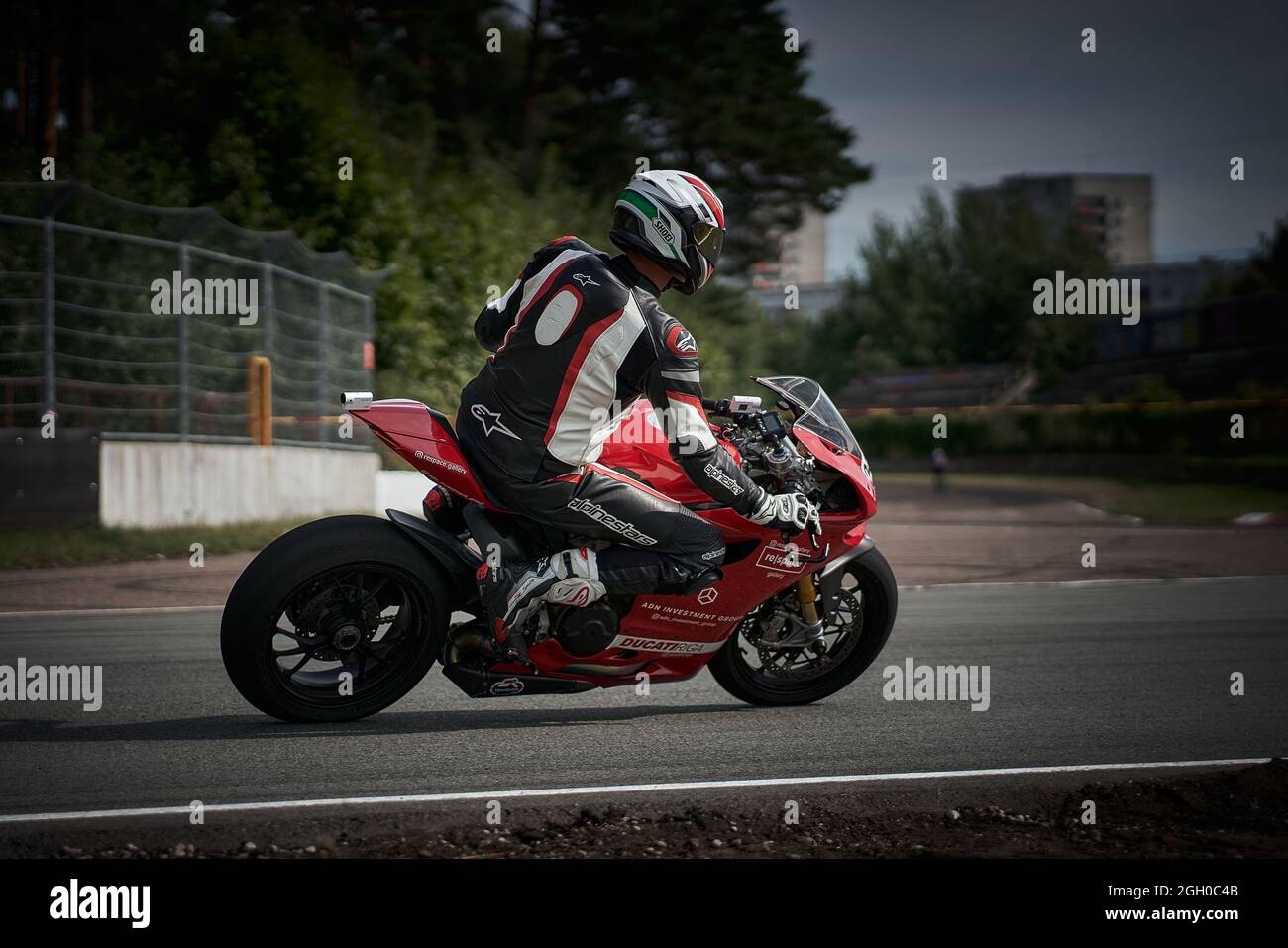 10-05-2021 Lithuania, Kaunas MotoGP rider, Motorcyclist rides at fast sport bike Stock Photo - Alamy