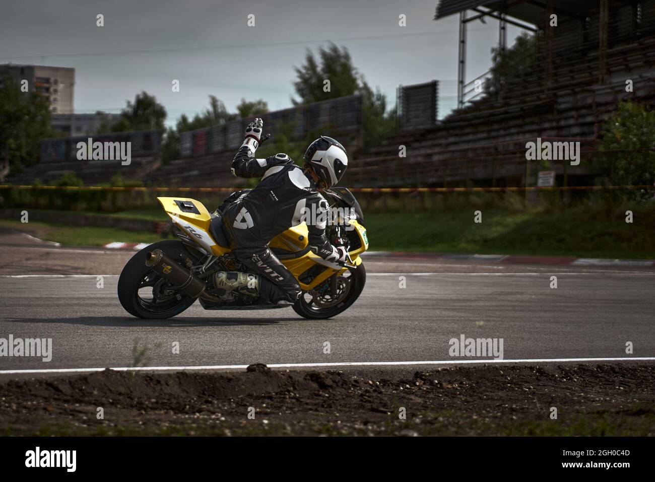10-05-2021 Lithuania, Kaunas MotoGP rider, Motorcyclist rides at fast sport bike Stock Photo - Alamy
